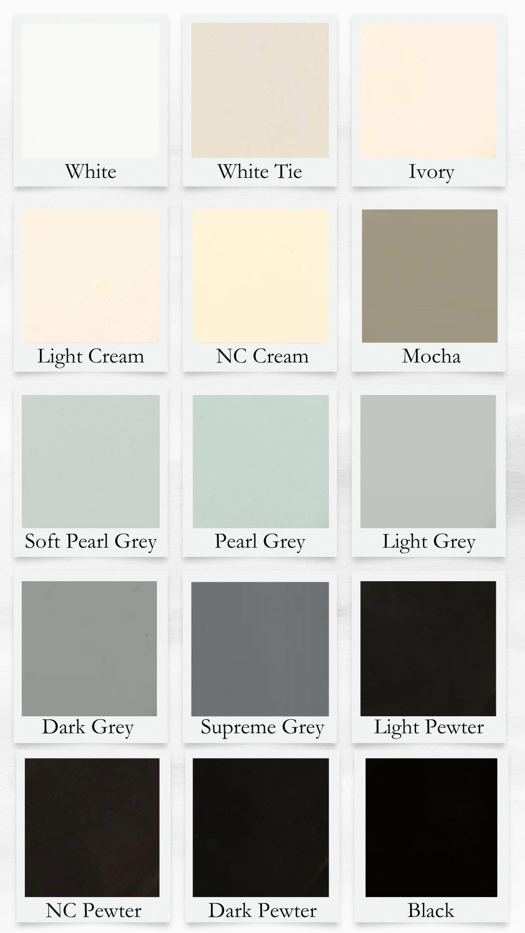 Colour options — Rural Ranges