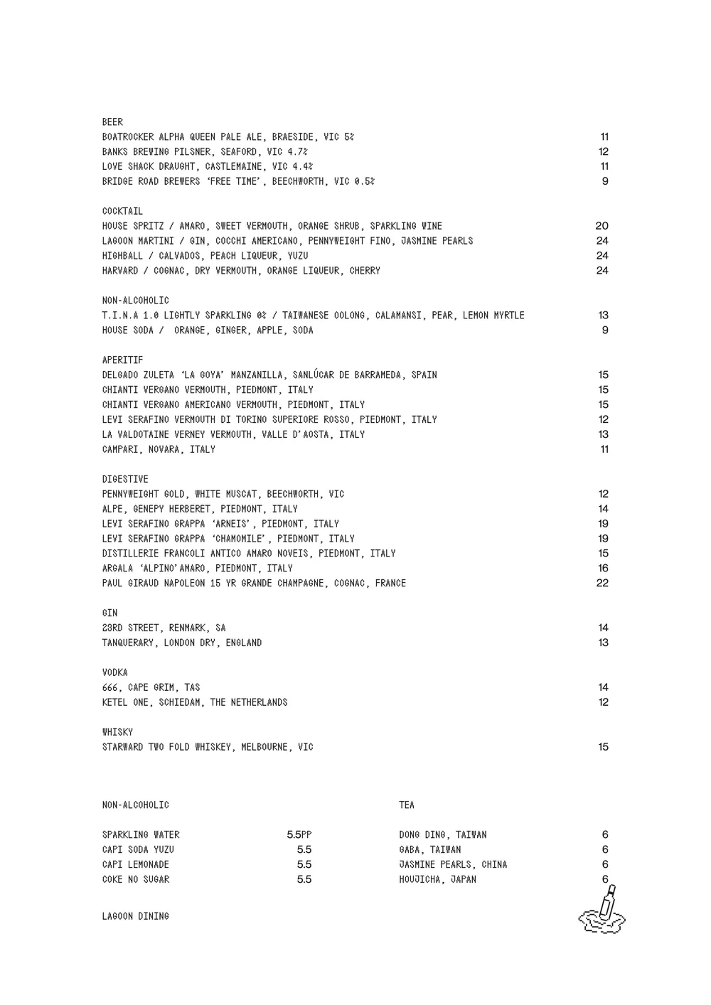 Menu — Lagoon Dining