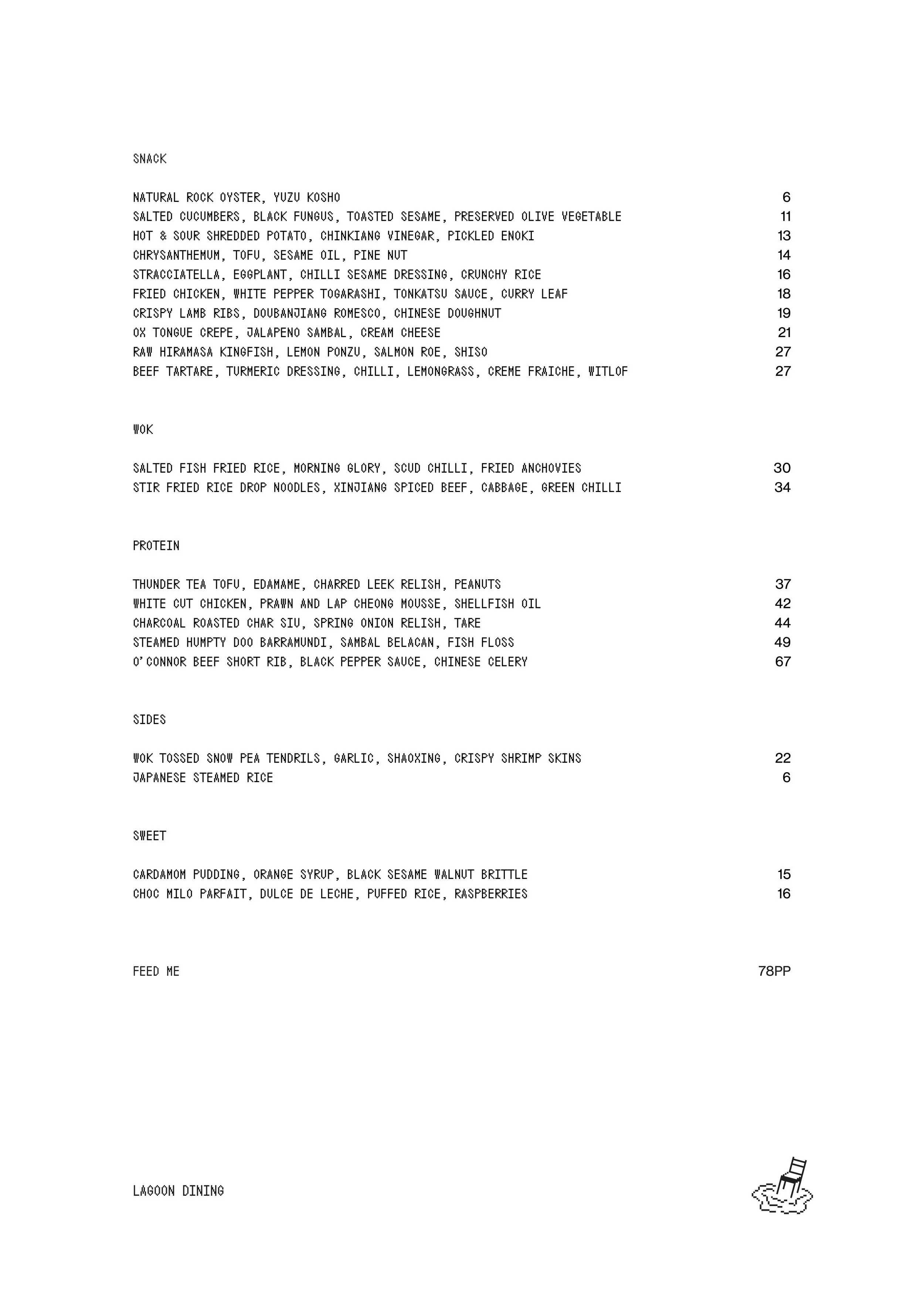 Menu — Lagoon Dining