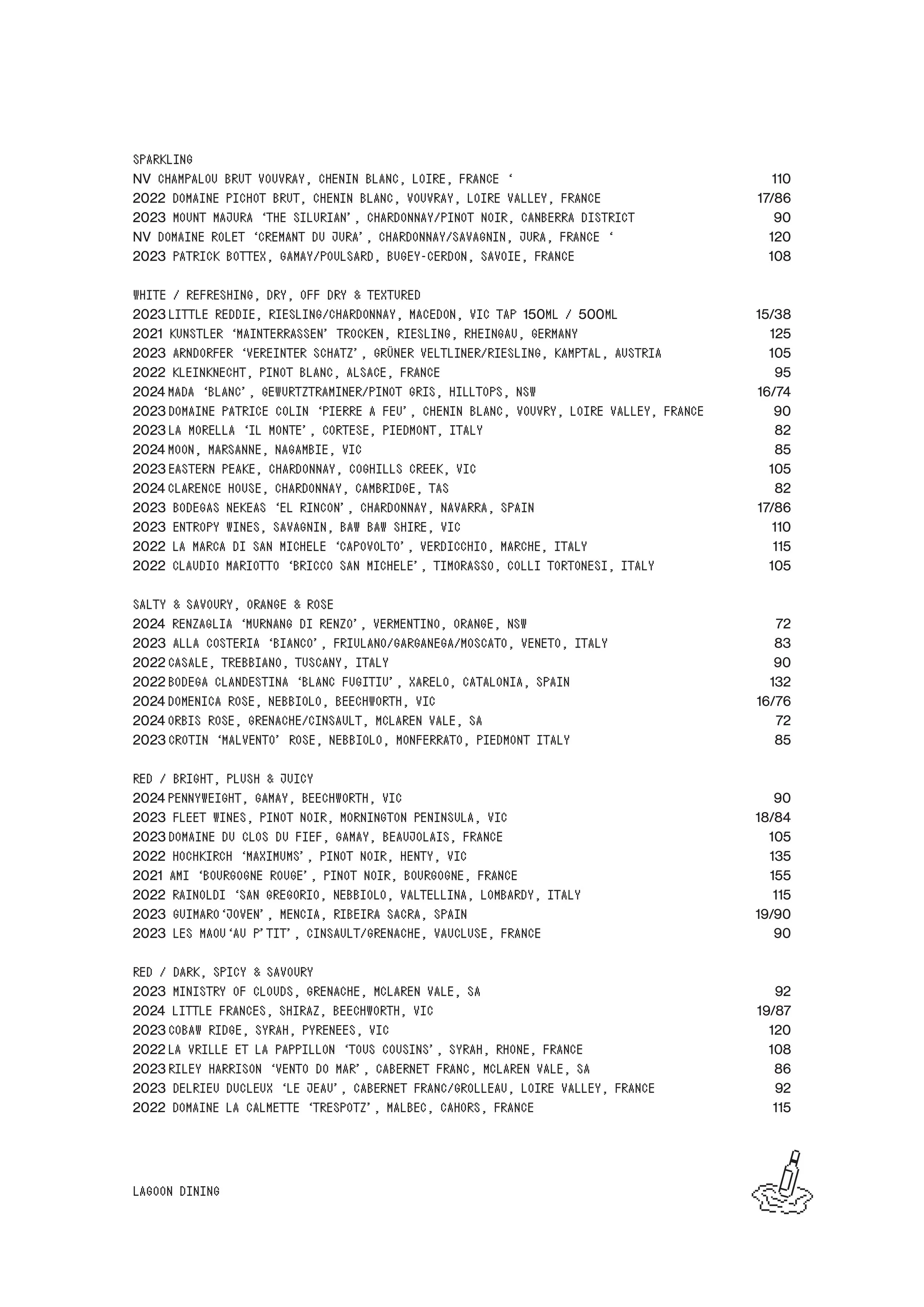 Menu — Lagoon Dining