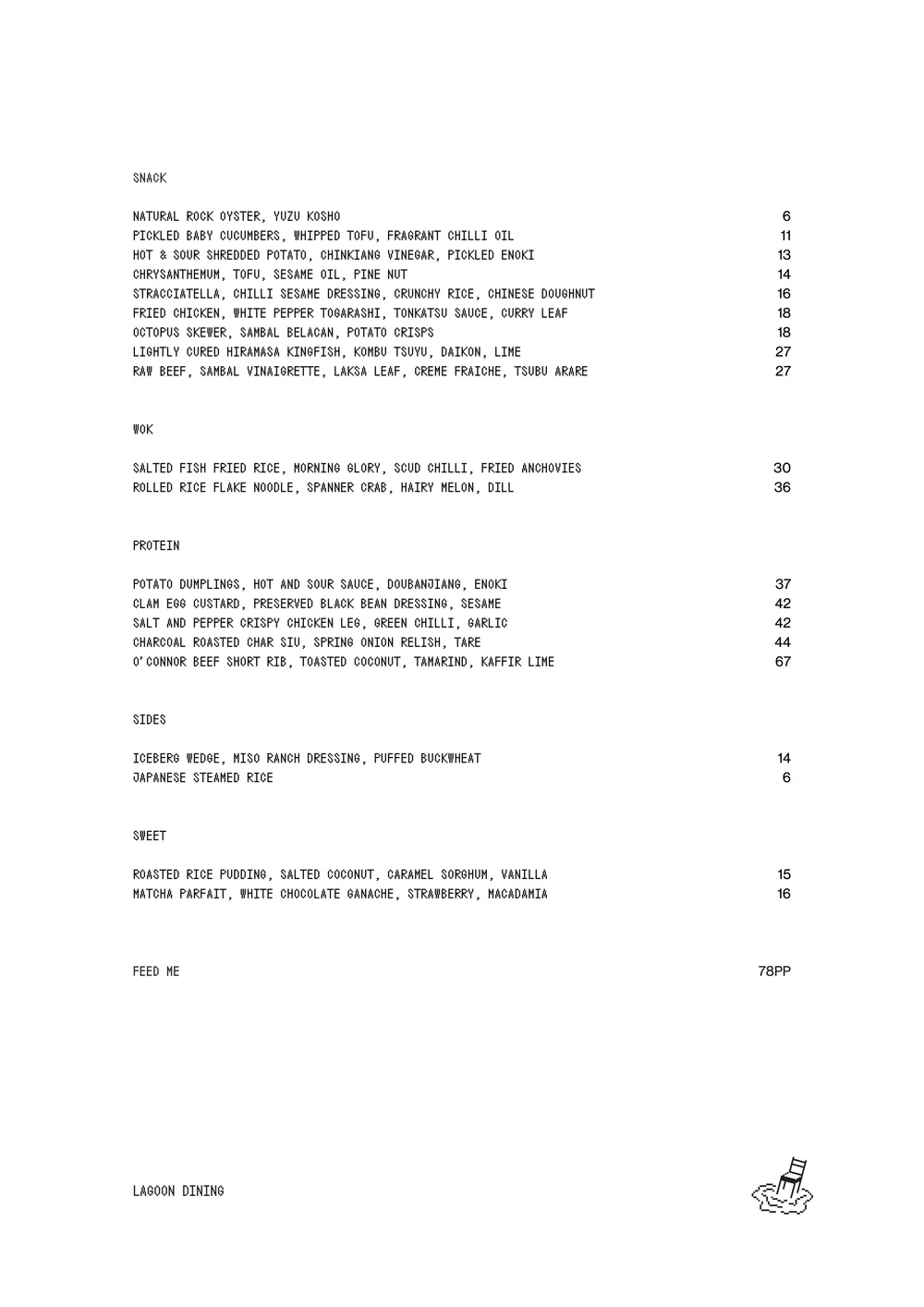 Menu — Lagoon Dining