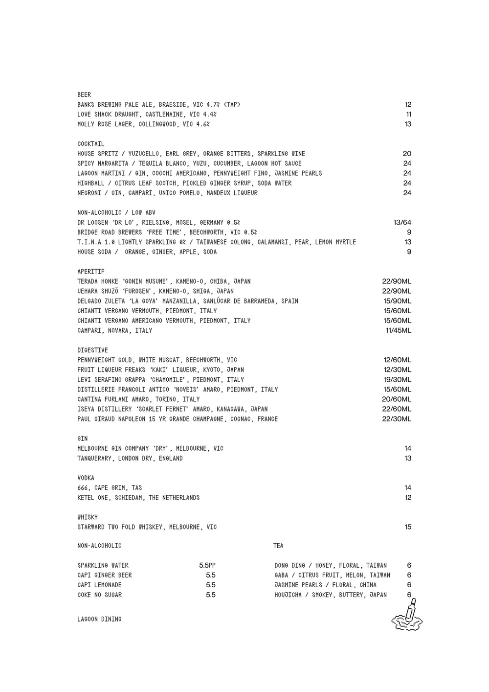Menu — Lagoon Dining