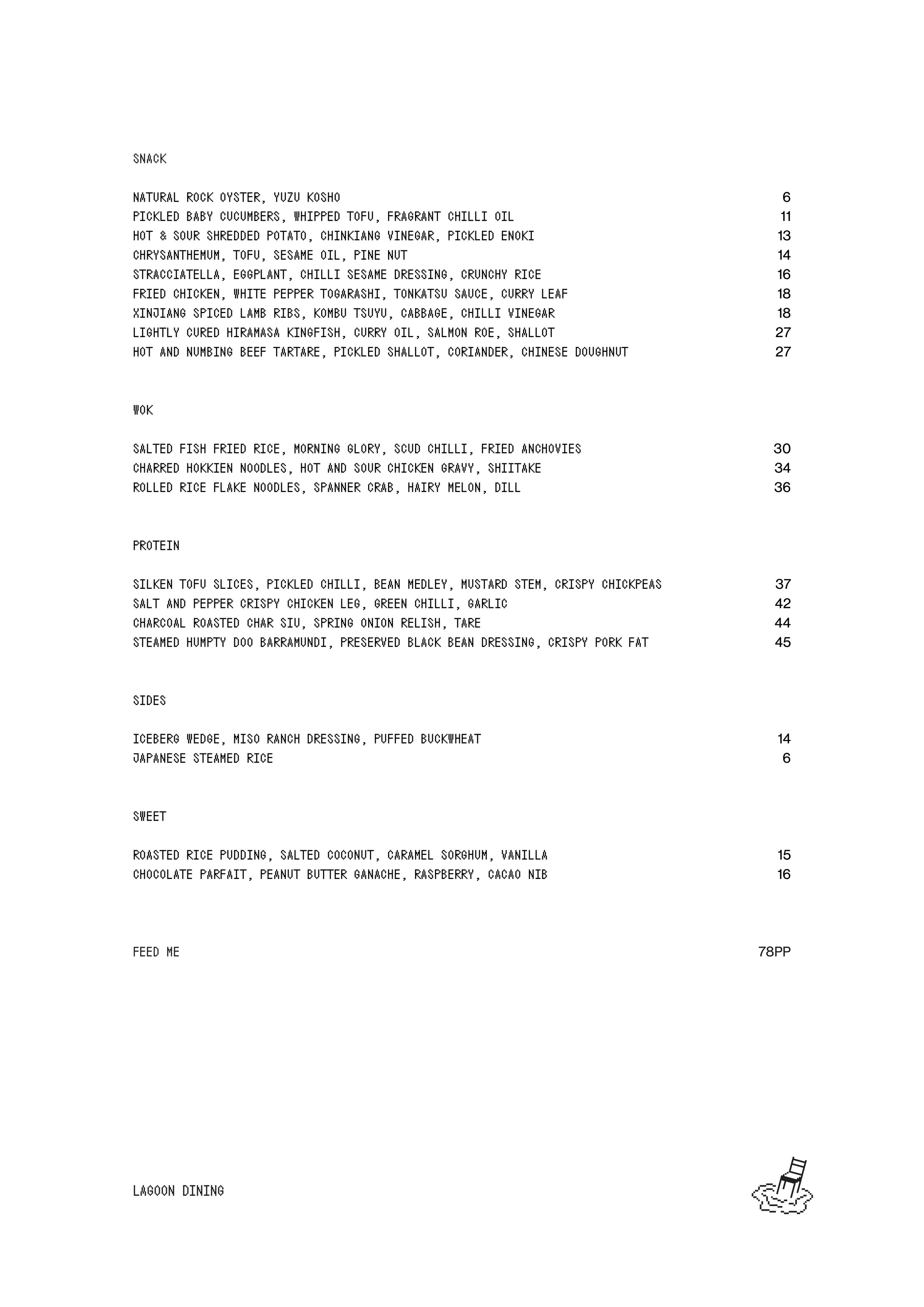 Menu — Lagoon Dining