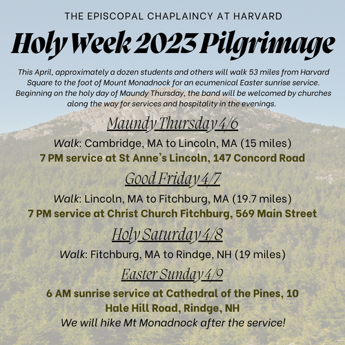 Holy Week 2023 Pilgrimage — The Episcopal Chaplaincy at Harvard