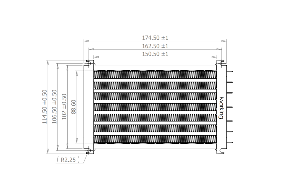 PTC Air Heater with V-Shaped Fins | HRKK | Industrial Heating & Cooling ...