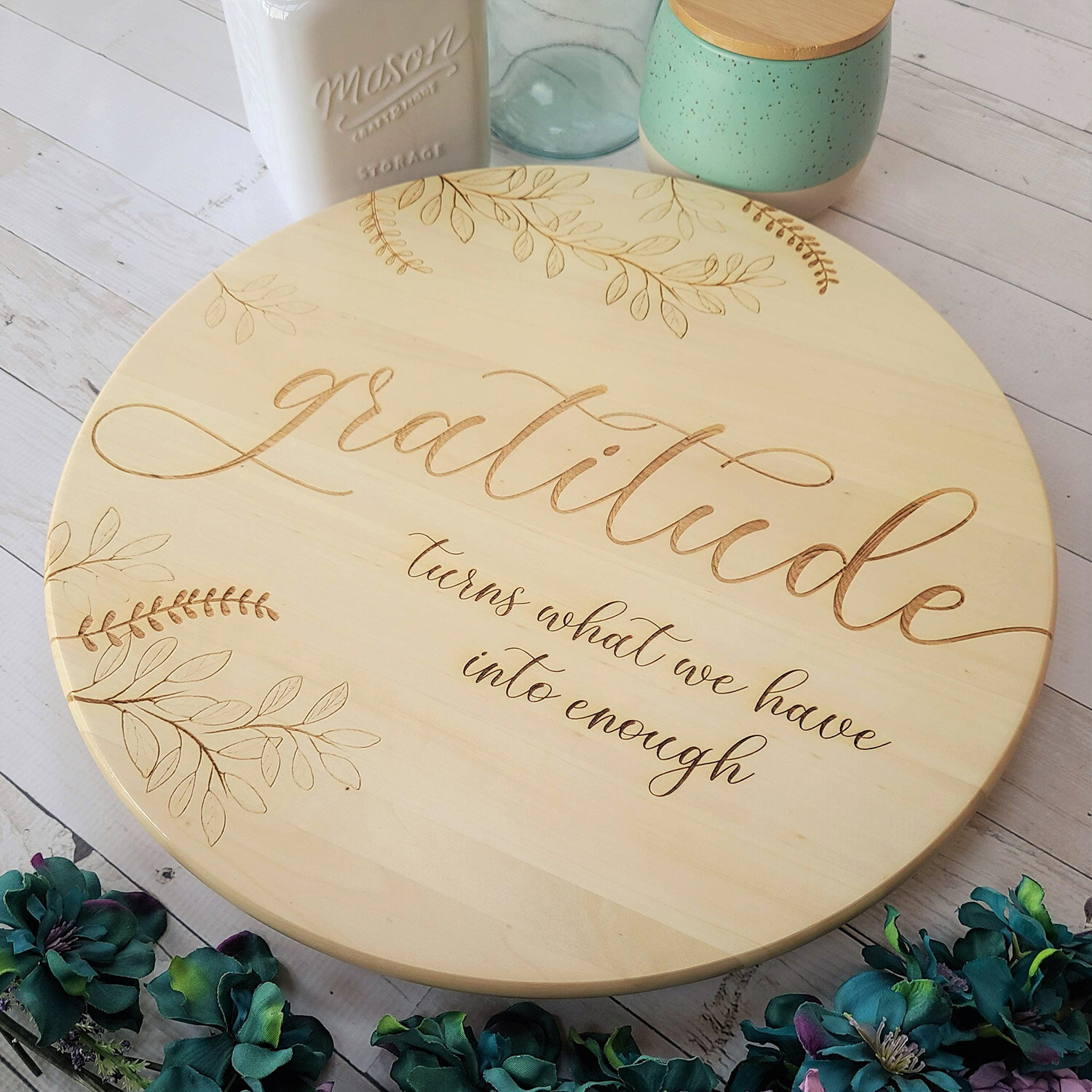 Build A Longer Table Rubberwood Lazy Susan — Inscribed Moments Build A Longer Table Rubberwood Lazy Susan — Inscribed Moments