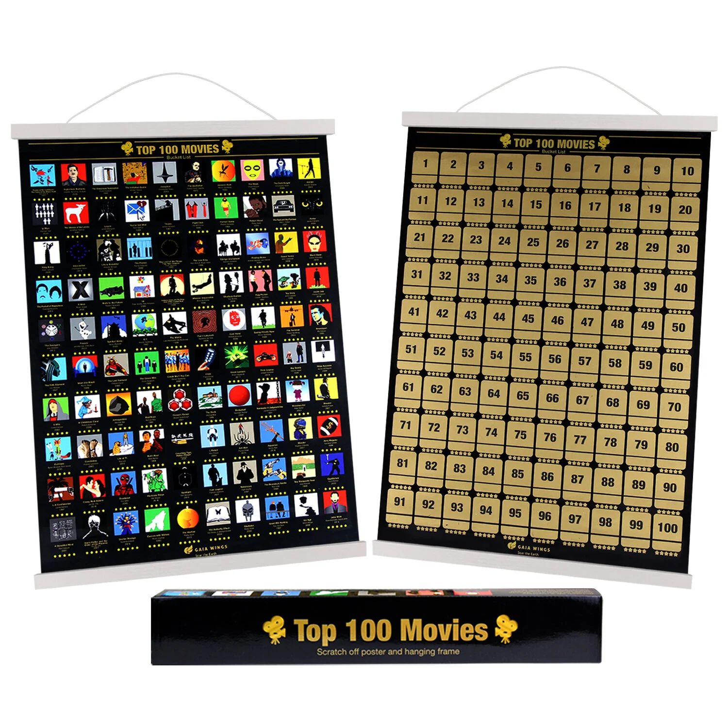 100 Movie Bucket List Poster White — Gaia Wings