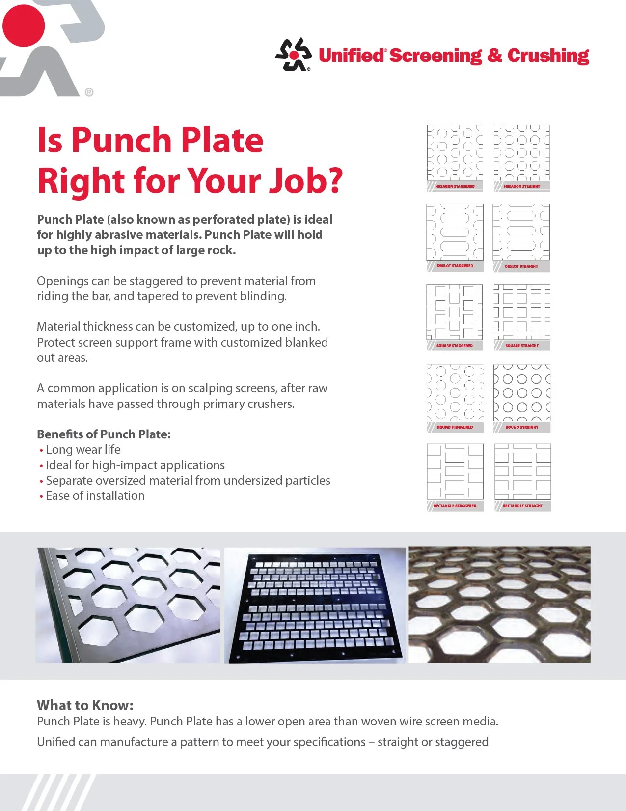 Product Info — Unified Screening & Crushing