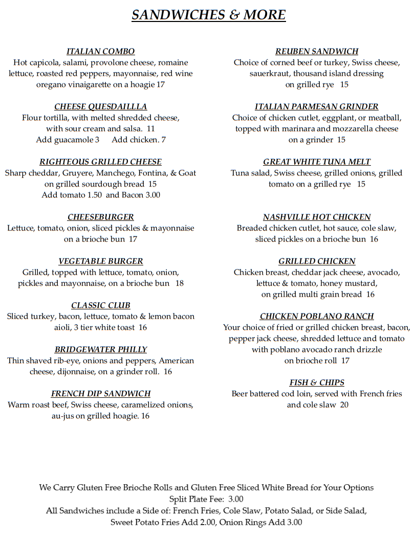 Eat — Bridgewater Village Store & Bistro