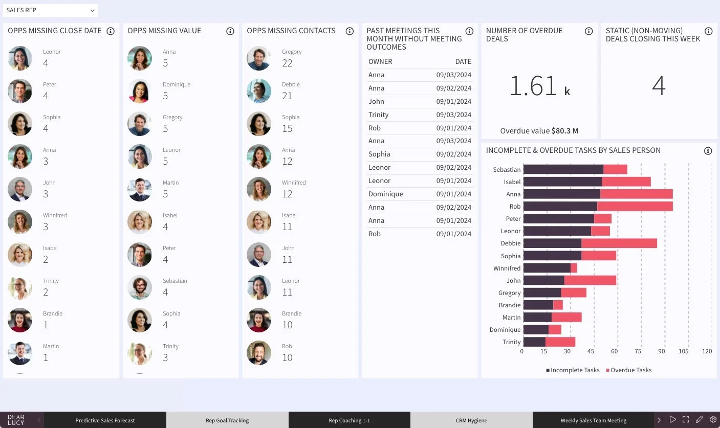 Maximize Sales Rep Performance with 4 Essential Dashboards — Dear Lucy