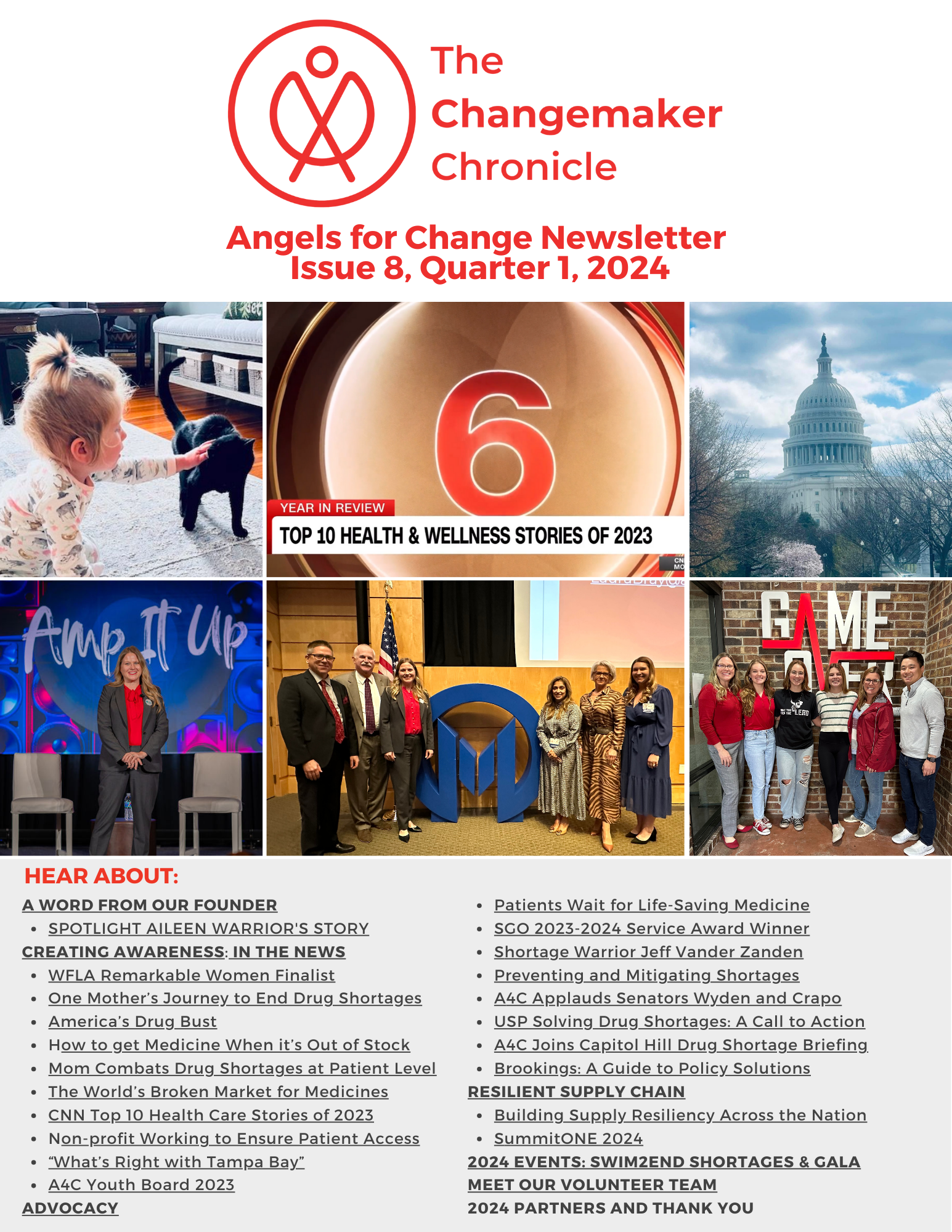 Issue 8, Quarter 1, 2024 of The Changemaker Chronicle — Angels for Change