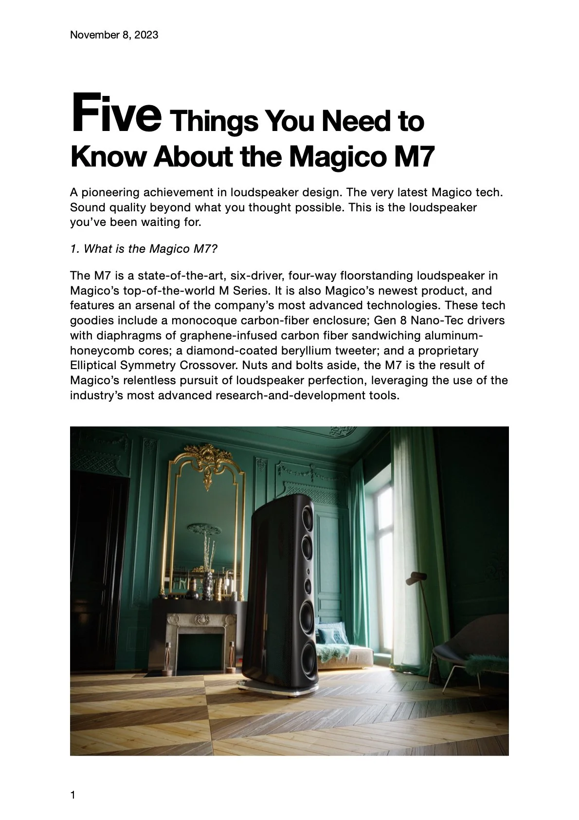 Five Things You Need to Know About the Magico M7 — Magico Loudspeakers
