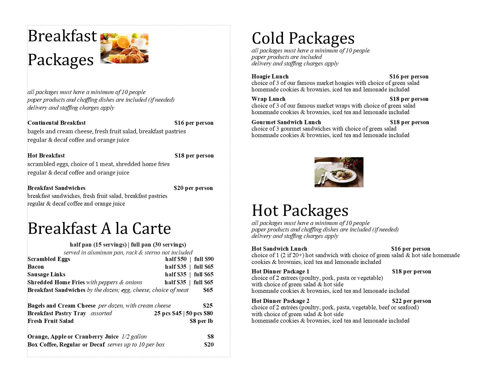 Catering — Triple Fresh Market & Catering