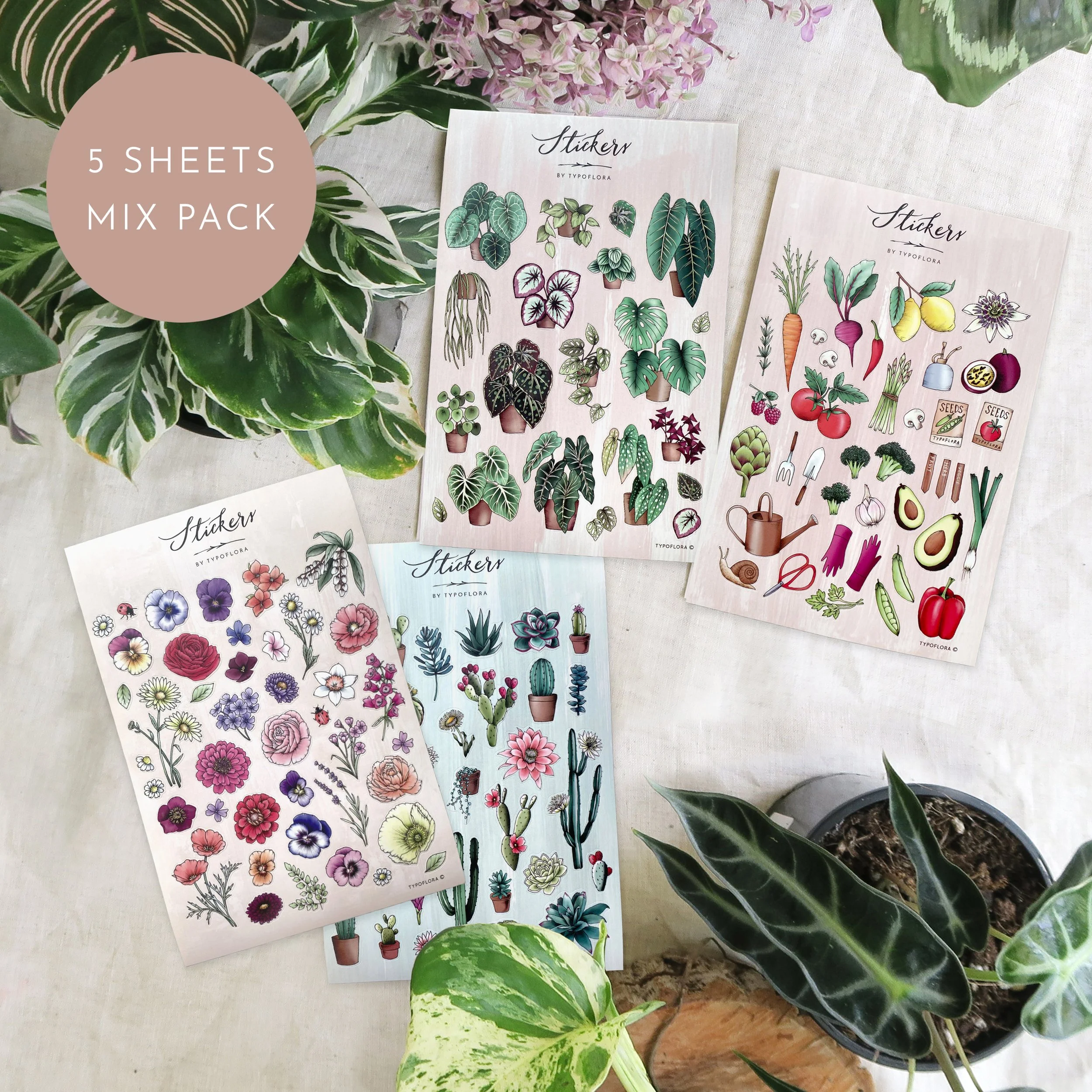 Sticker sheets Mix Pack — TYPOFLORA