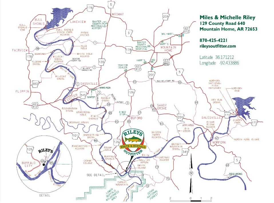 White River & Buffalo River Maps | Rileys Outfitter