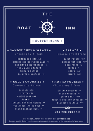 Menu — The Boat Inn Chepstow