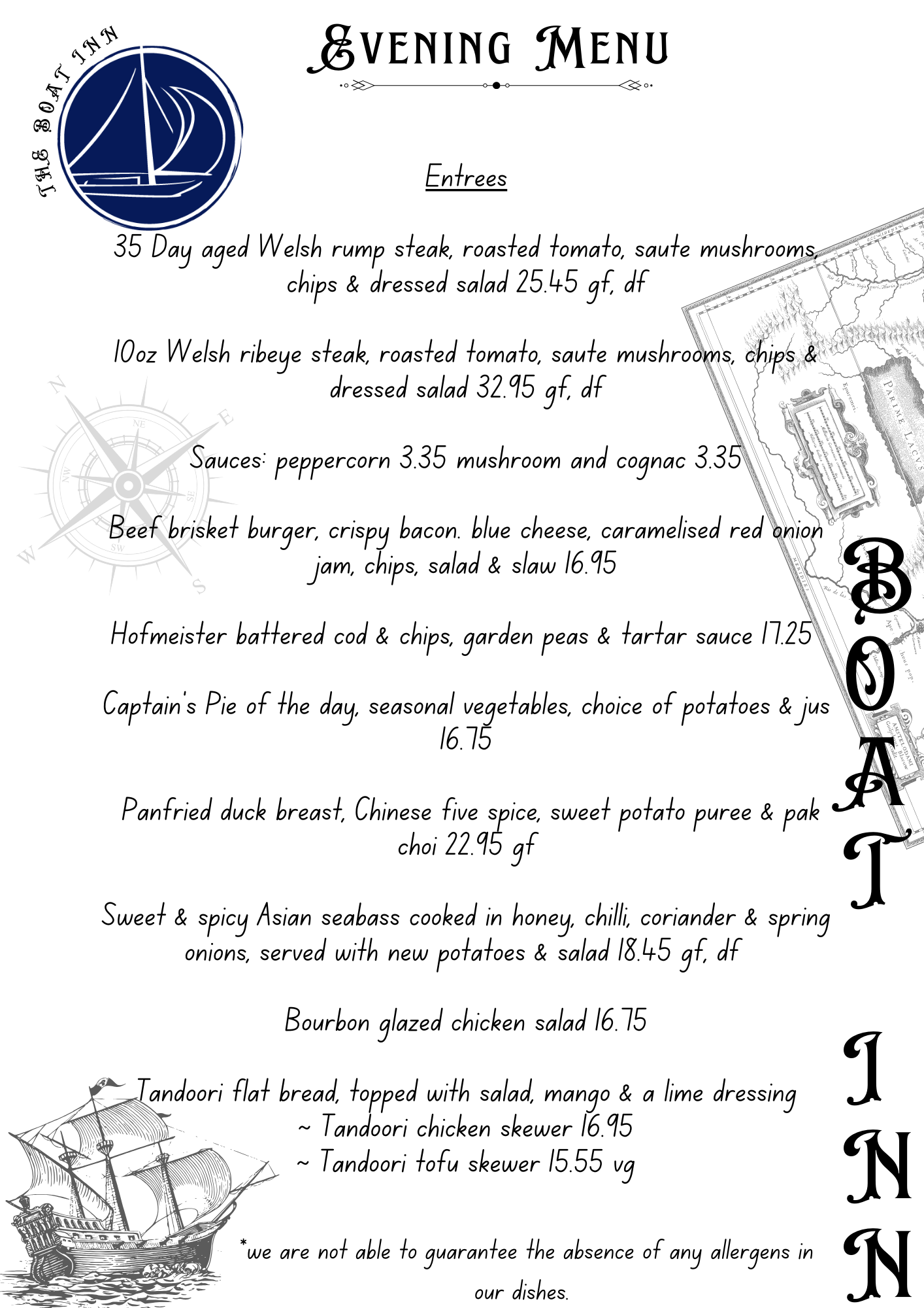 Menu — The Boat Inn Chepstow