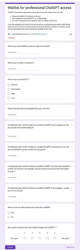 What pricing metric for ChatGPT Plus? — Ibbaka