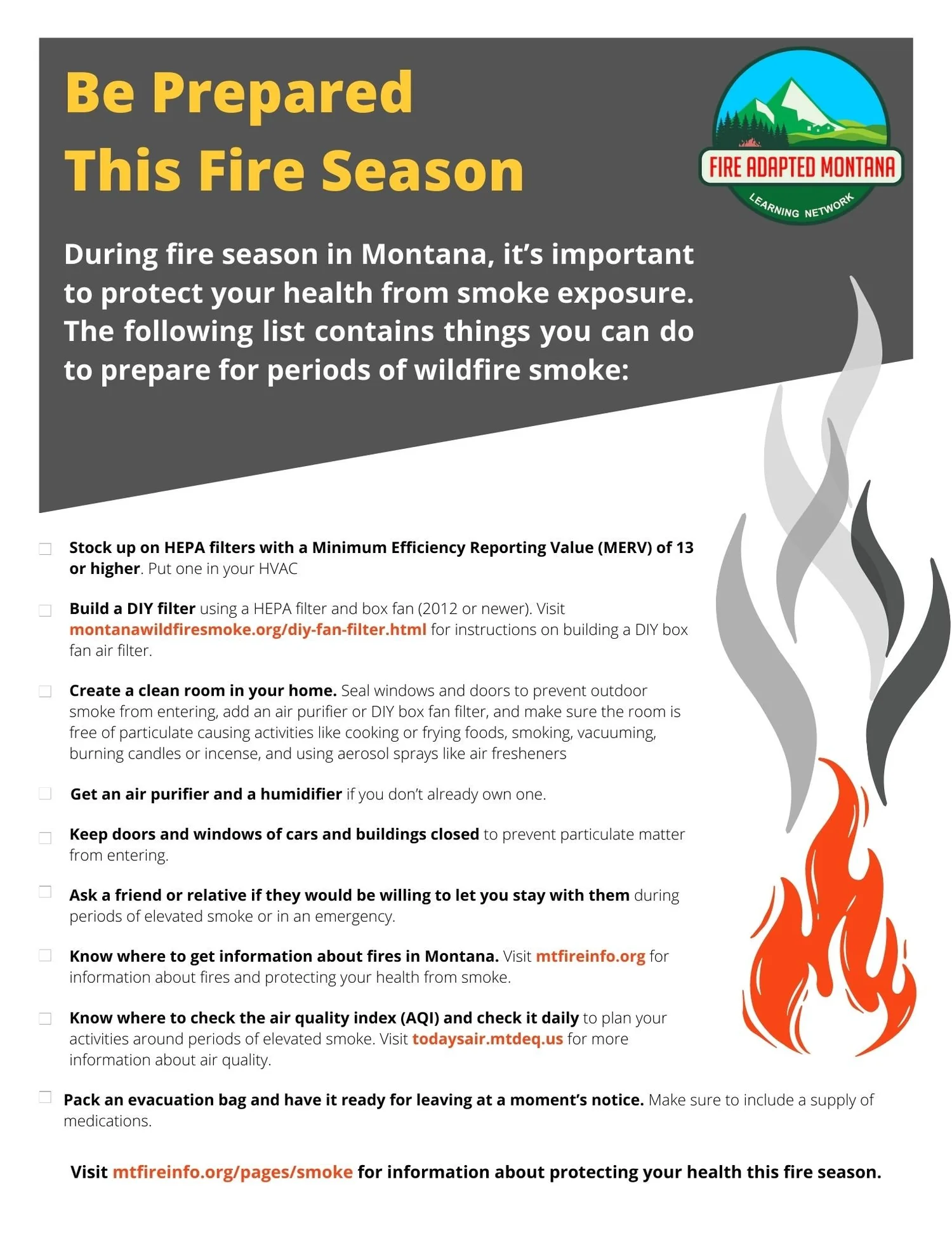 Preparedness Folder | Fire Adapted Montana Learning Network