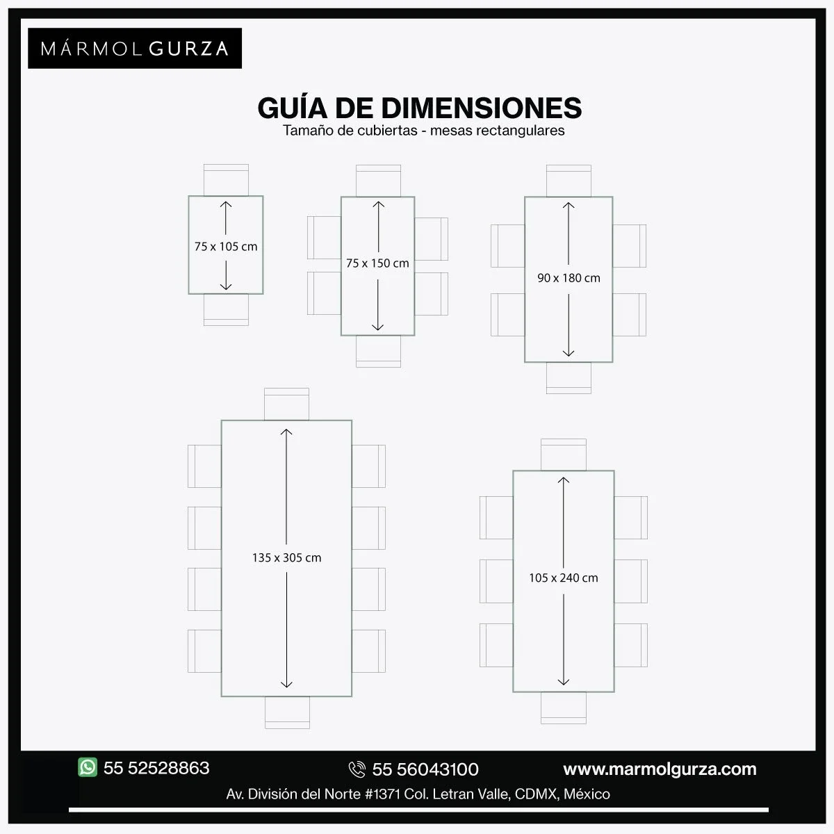 Mesas comedor — Mármol Gurza