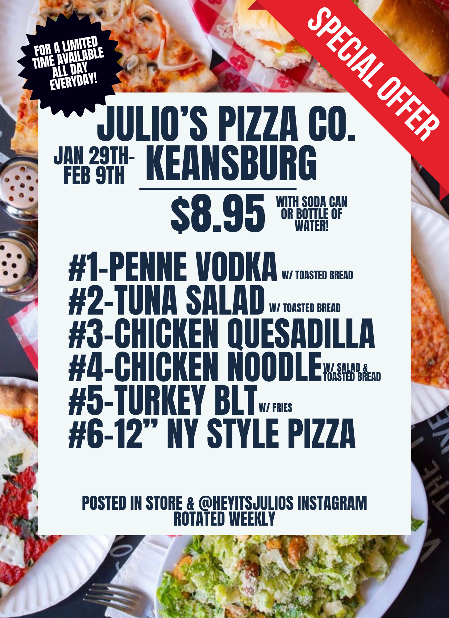 Menu & Specials — Julio's Pizza Co.