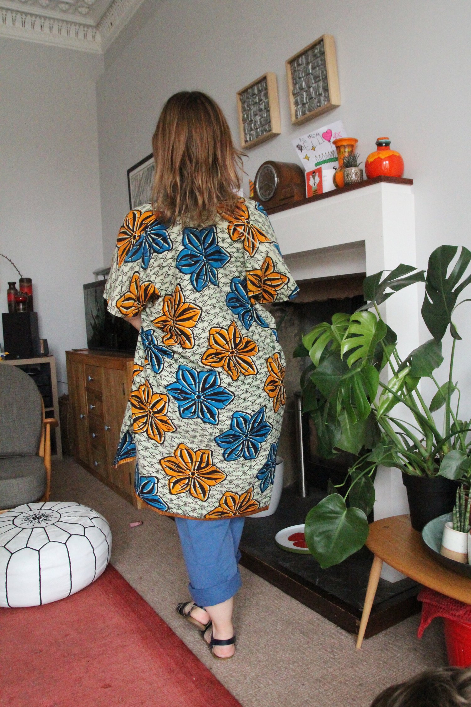 Cris Wood Sews Envelope dress in block print fabric — apple franca