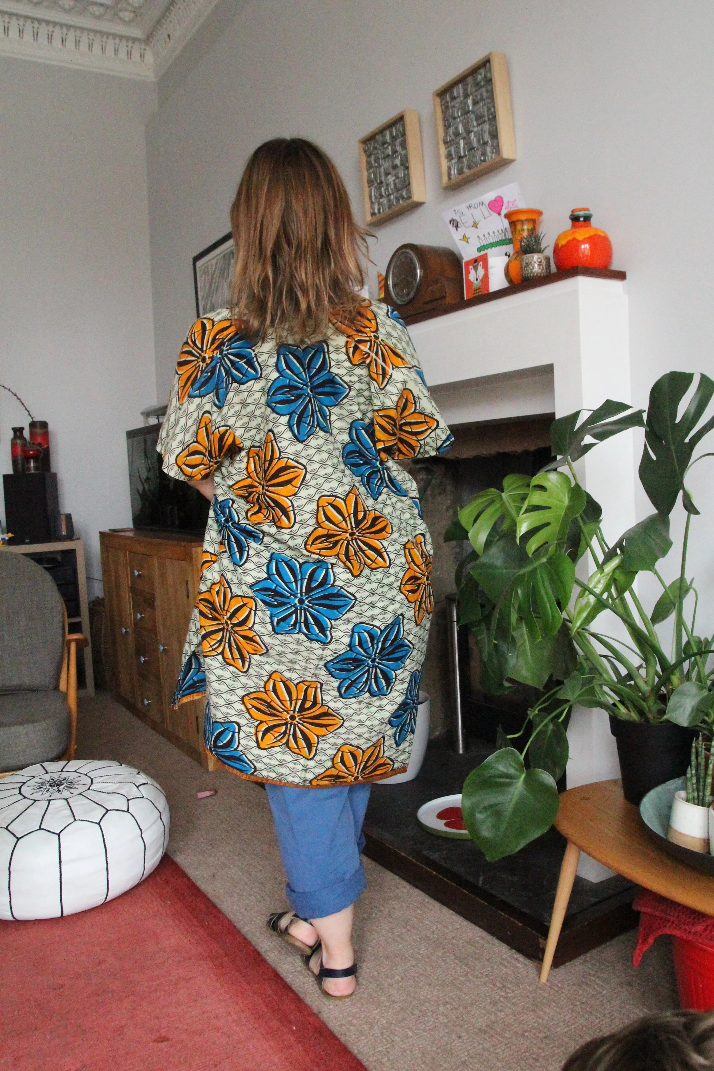 Cris Wood Sews Envelope dress in block print fabric — apple franca