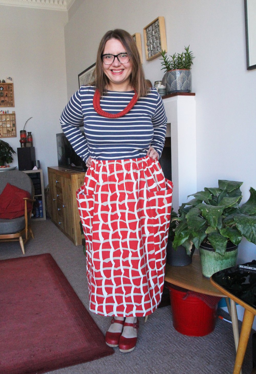 Midi Length Peppermint Pocket Skirt — apple franca