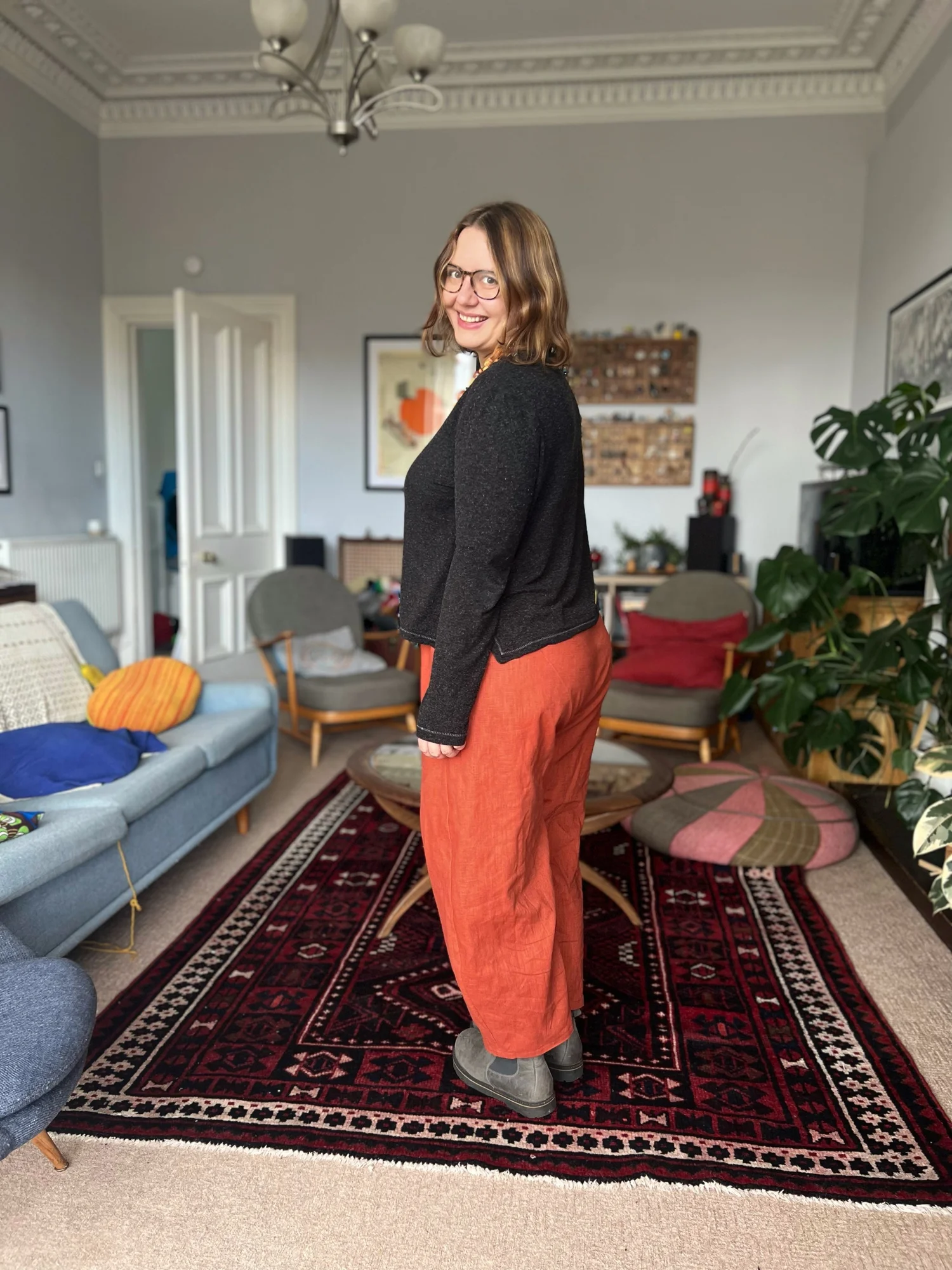 Style Arc Bob pants in rust ramie — apple franca
