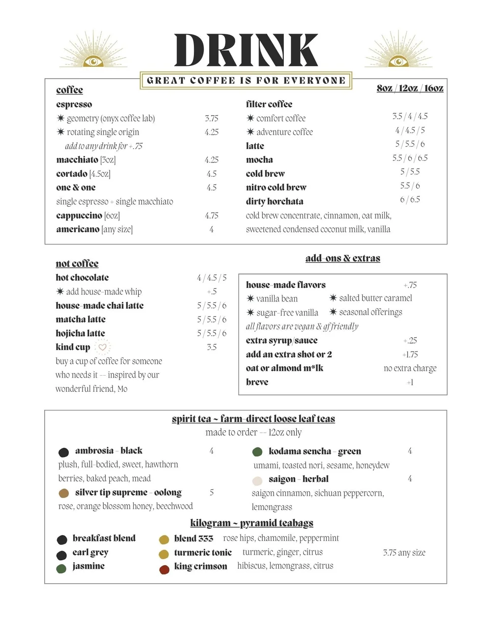 Menu — January Coffee