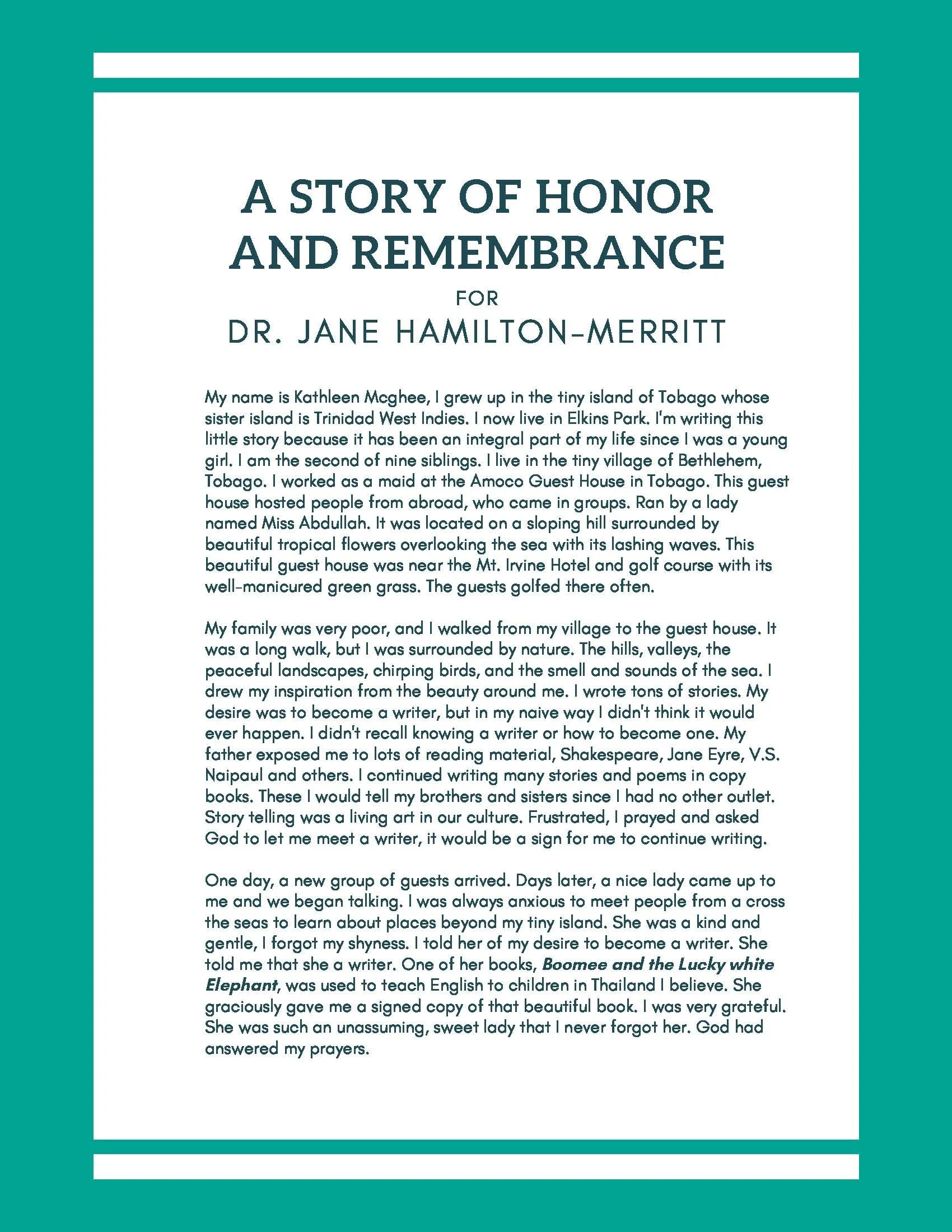 A Heartwarming Story in Honor of Dr. Jane Hamilton-Merritt — CT Women’s ...