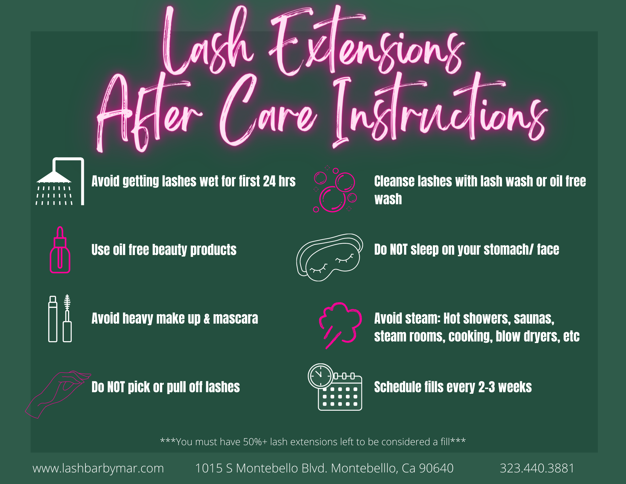 PRE AND POST CARE — Lash Bar by mar