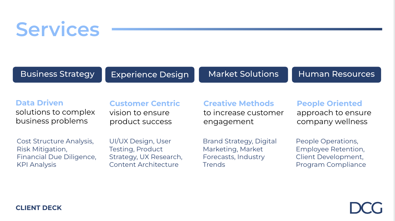 Services — The Davis Consulting Group
