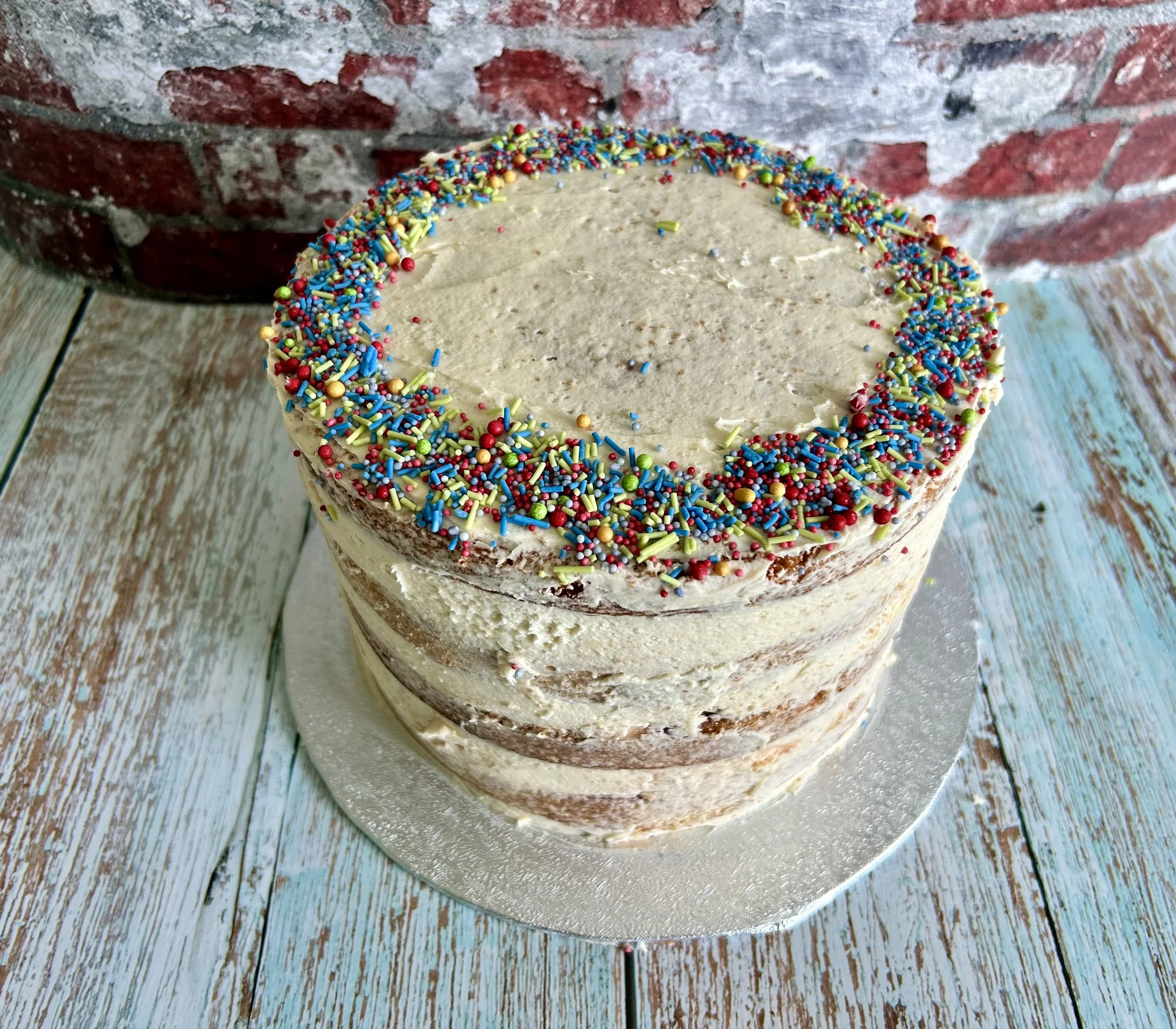Layered Vanilla Sponge Cake with Rainbow Sprinkles recipe | Lee & The ...