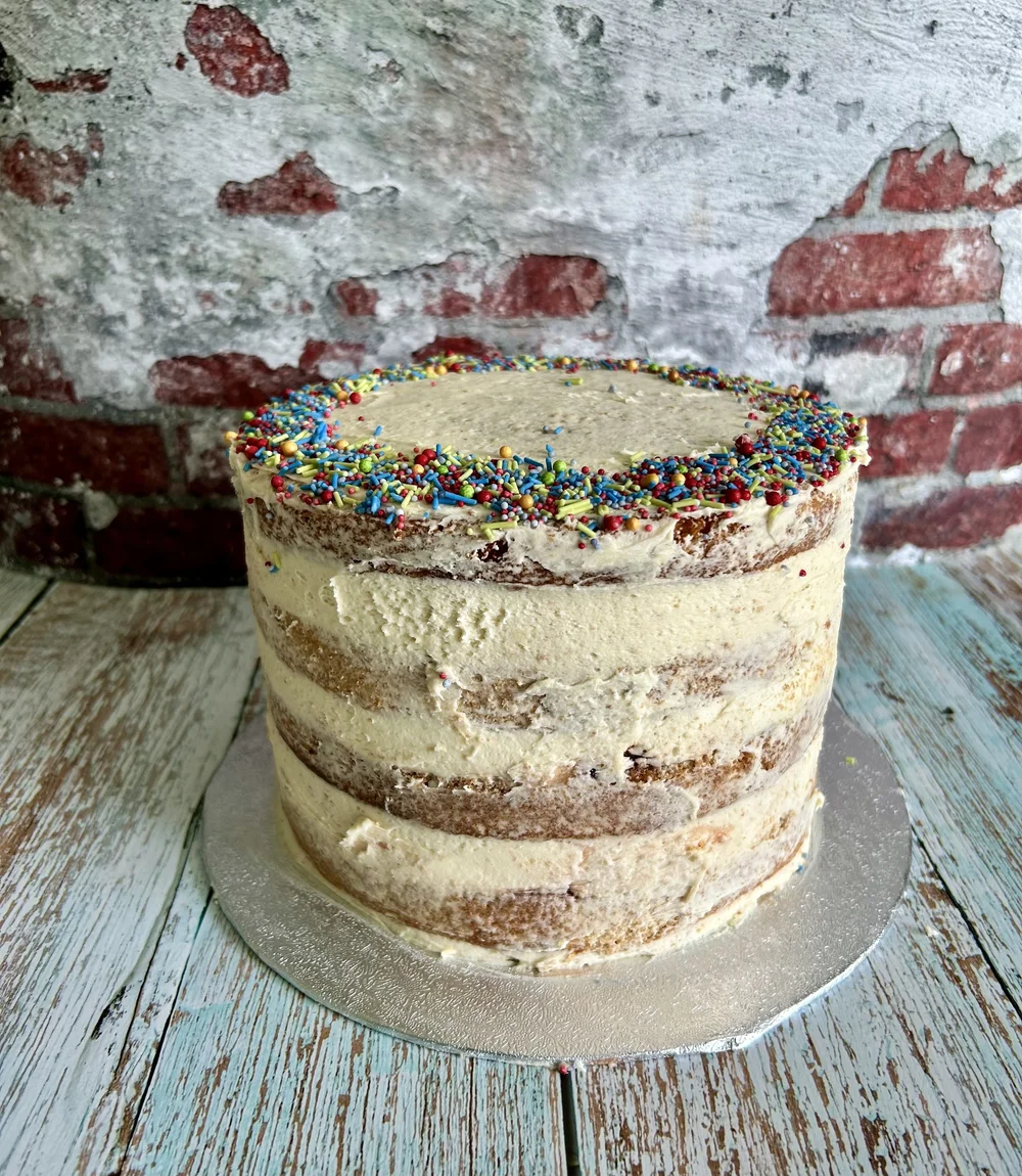 Layered Vanilla Sponge Cake with Rainbow Sprinkles recipe | Lee & The ...