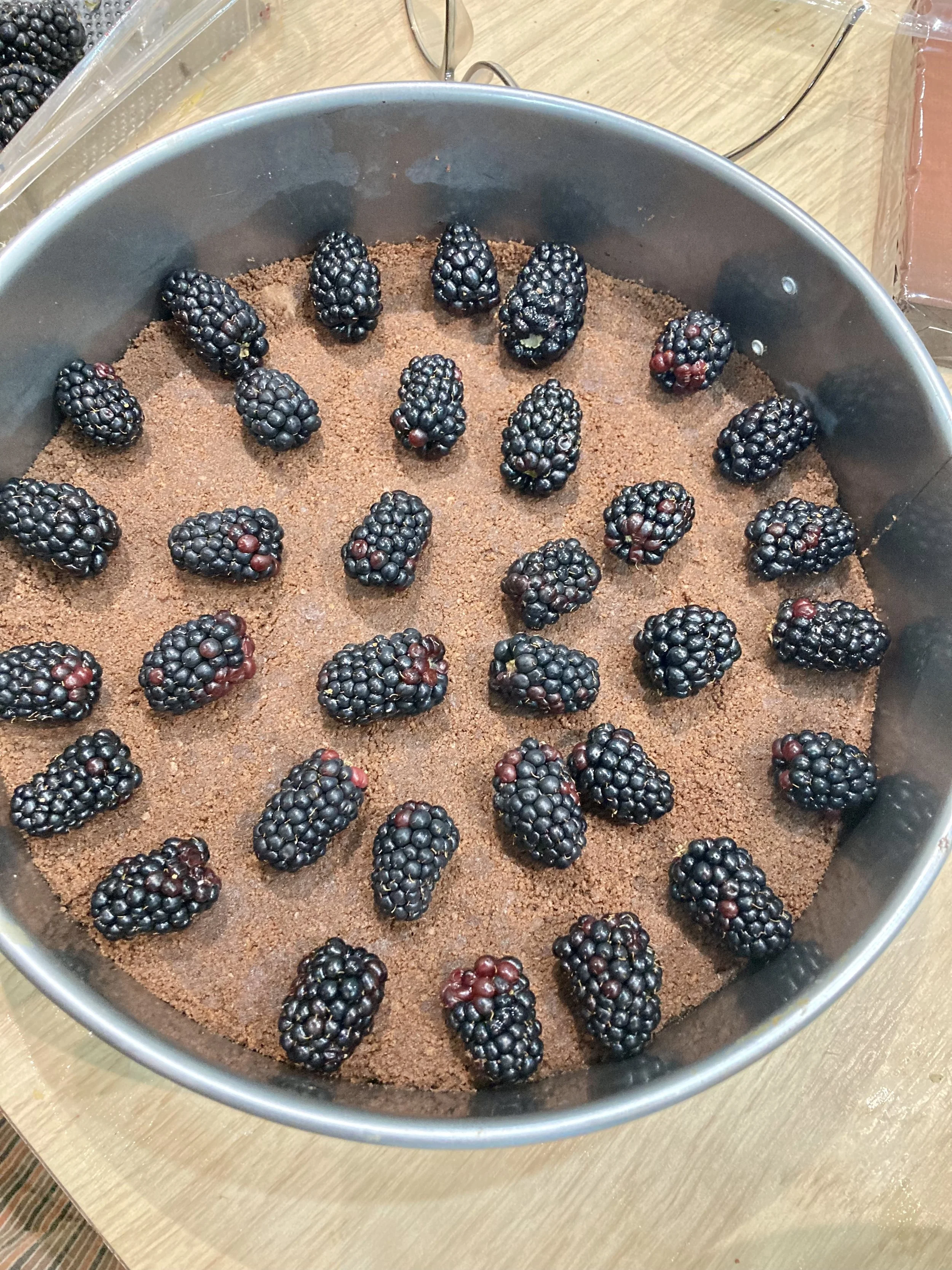 Baked Blackberry Cheesecake with Chocolate Digestive Biscuit Base ...