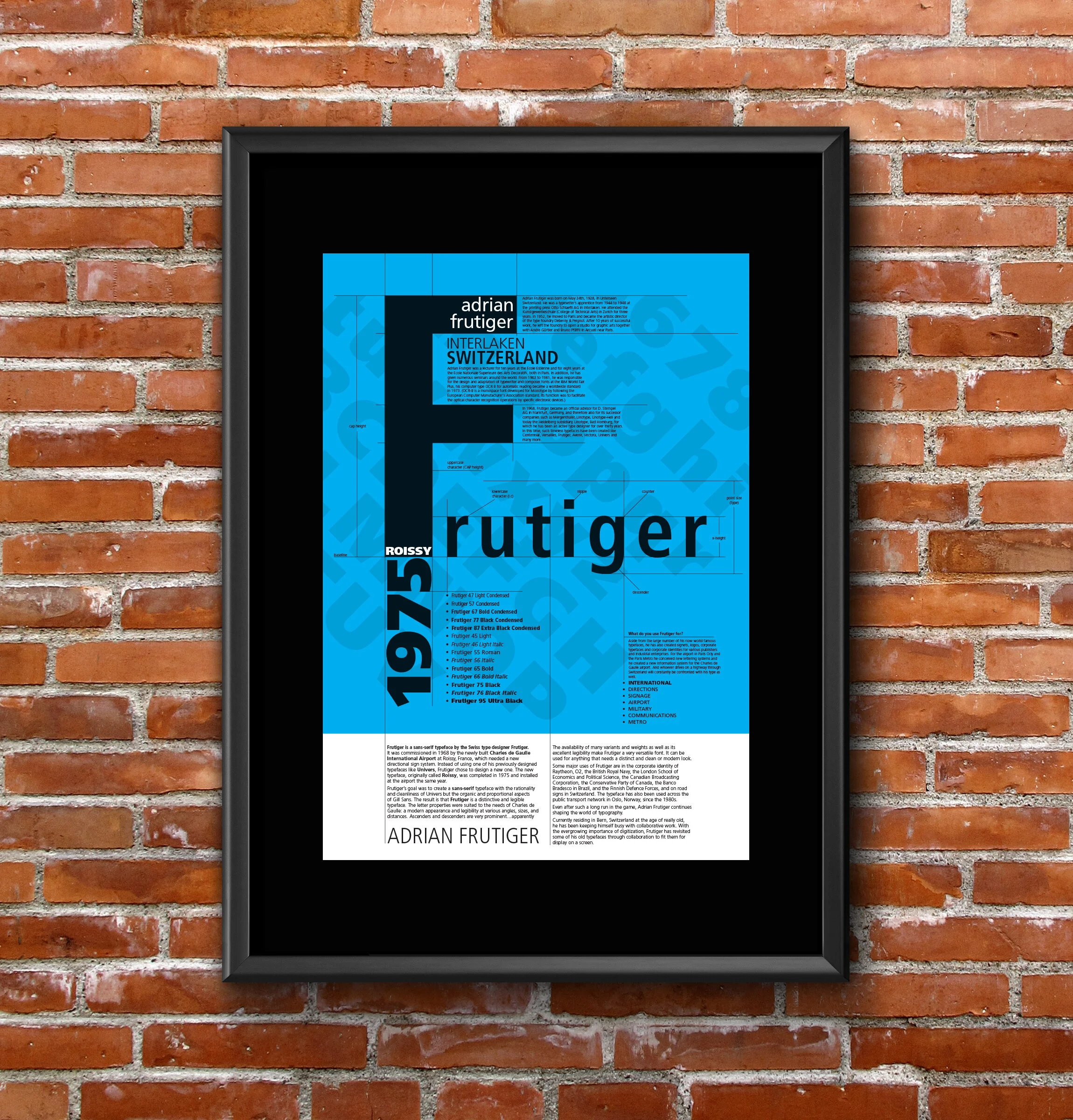 Frutiger Font Poster