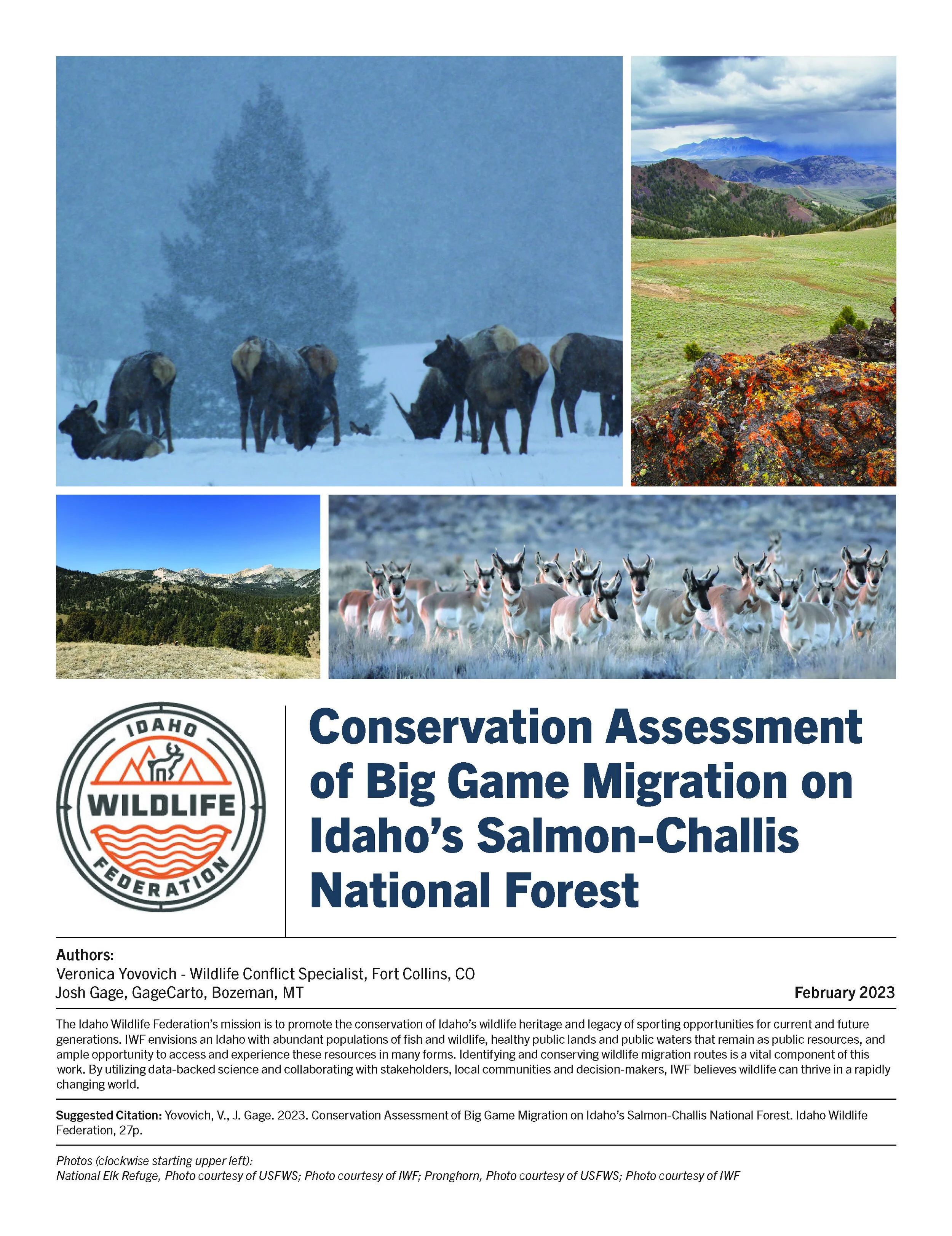 Salmon-Challis Forest Big Game Migration Assessment — Idaho Wildlife ...