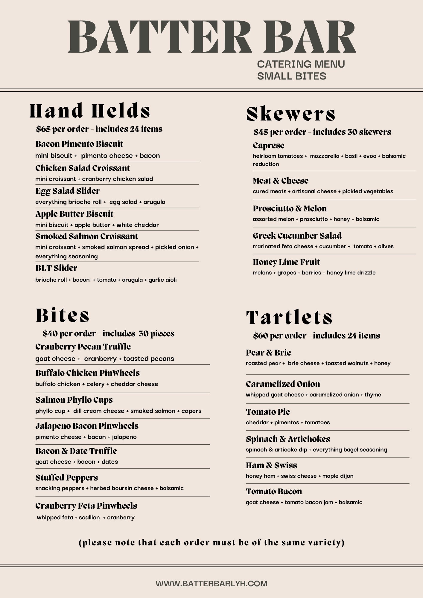 Catering — BATTER BAR