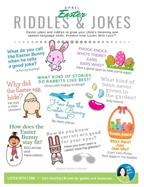 Easter Riddles and Jokes - April Freebie! — Lynn A. Wood Rehab ...