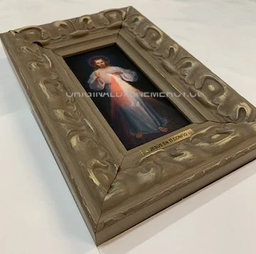 4" x 8" Divine Mercy Replica in Whitewashed Brown Wooden Frame ...