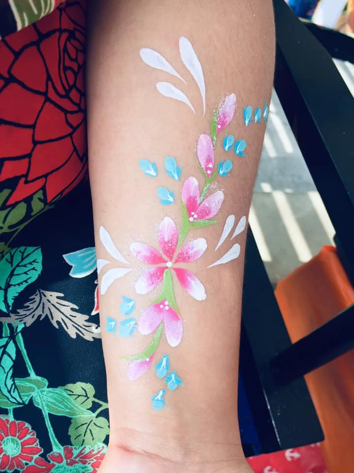 Flower Face Painting Arm