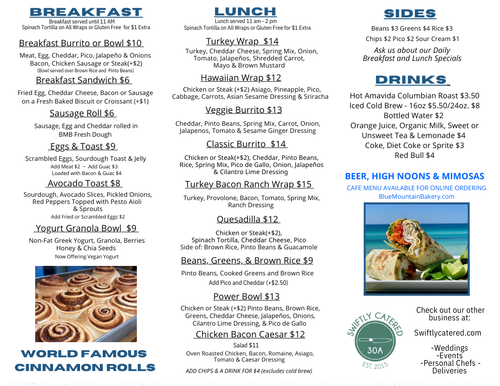 Eats & Sweets — Blue Mountain Bakery