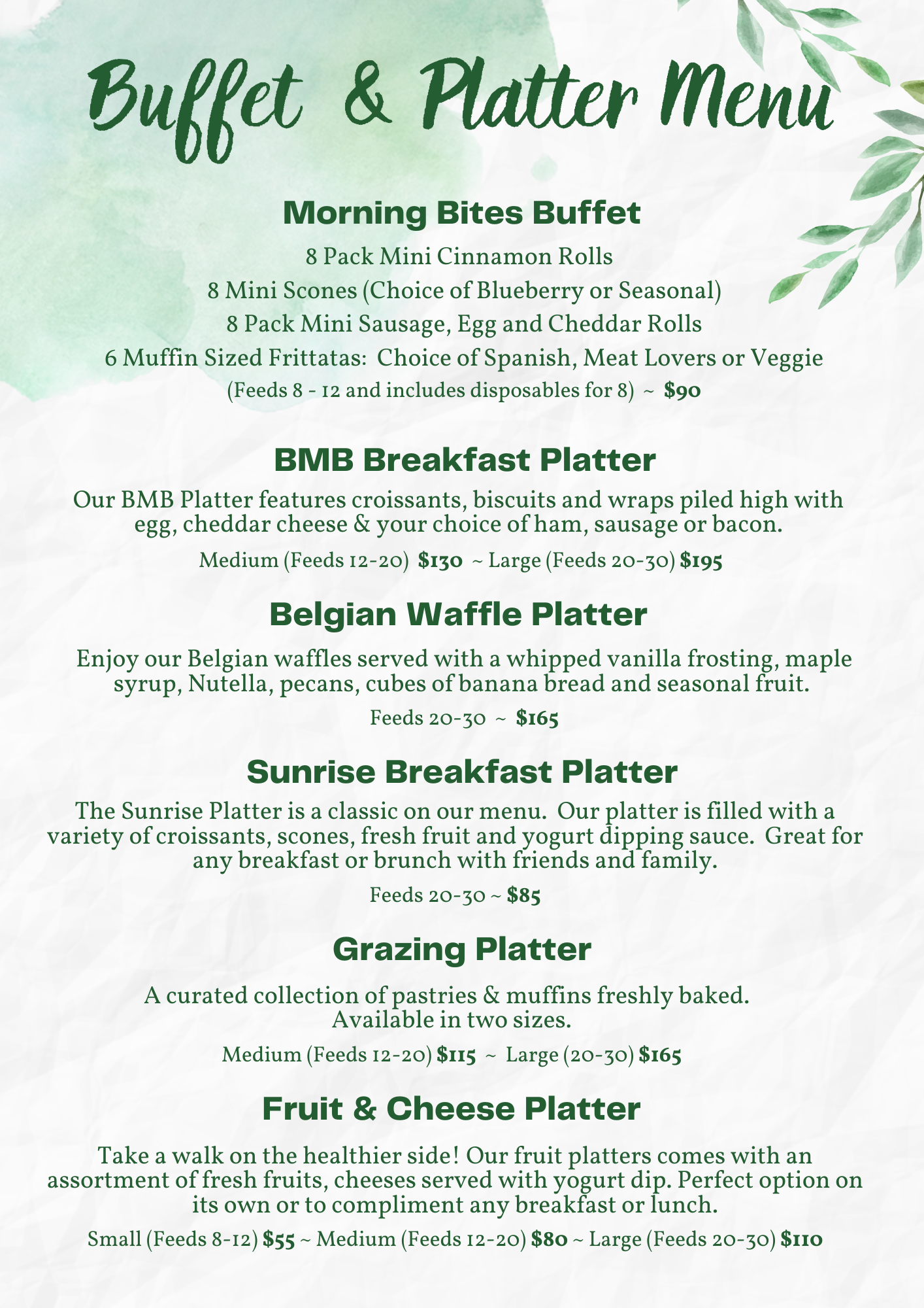 Bakery Preorder — Blue Mountain Bakery