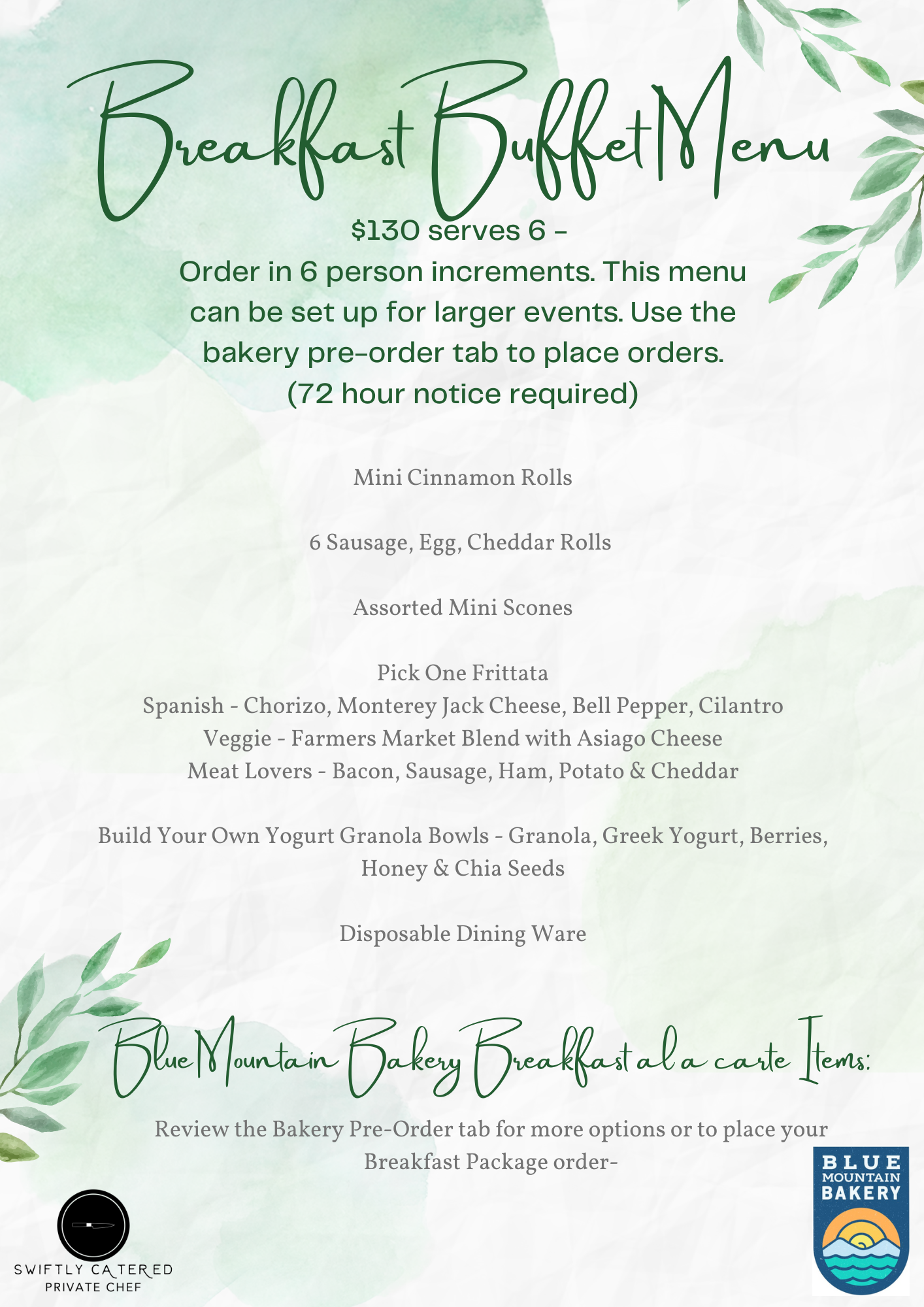 Bakery Preorder — Blue Mountain Bakery