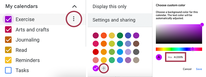 Google Calendar Color Schemes: Aesthetic Google Calendar