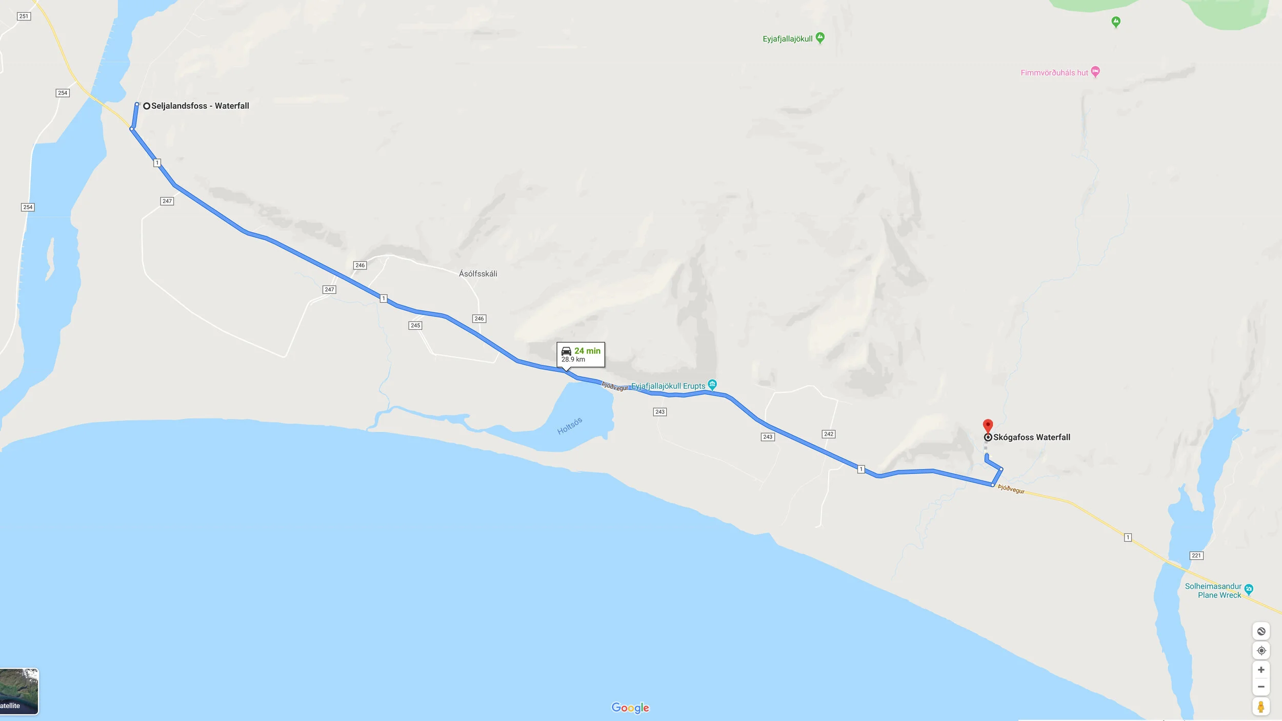 Skogafoss Map