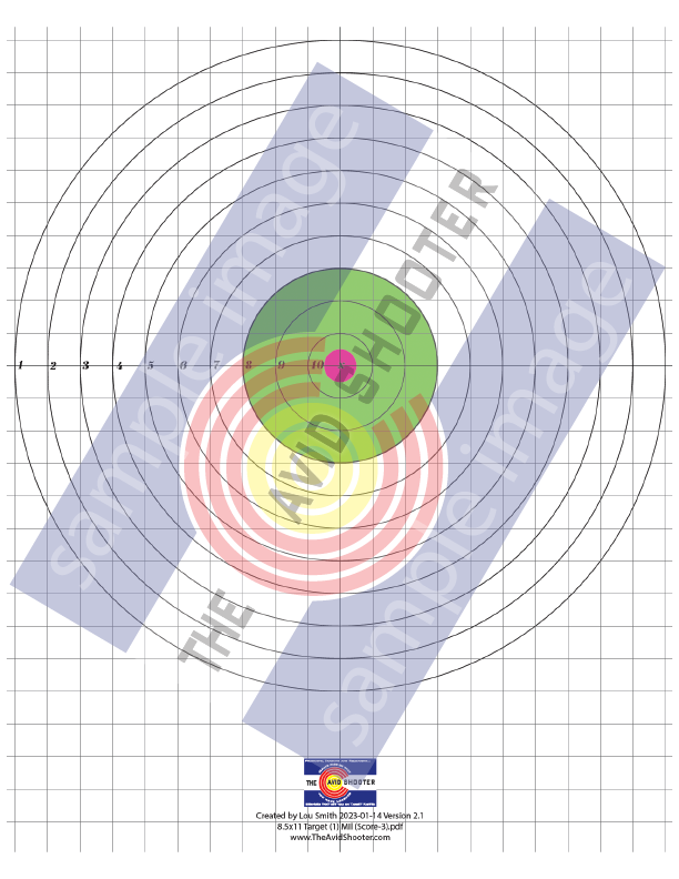 8.5x11 Target (1) Mil (Score-3) — The Avid Shooter