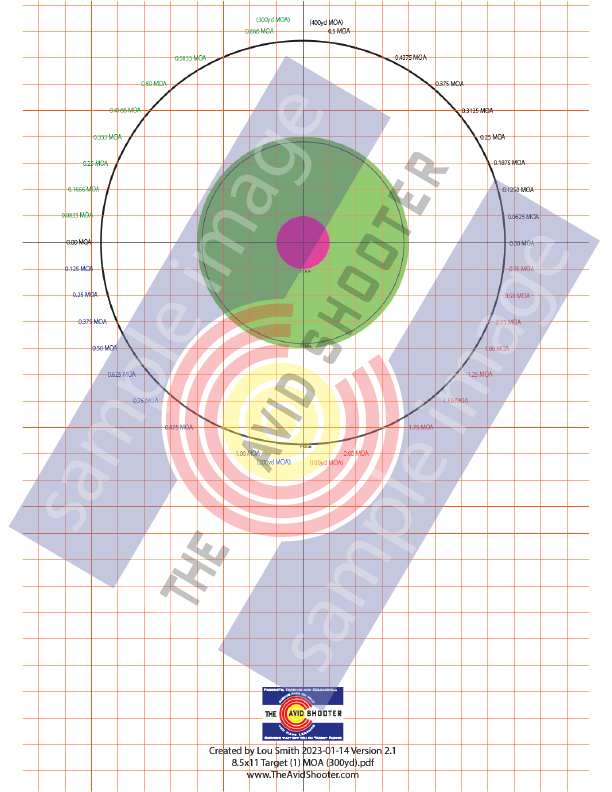 8.5x11 Target (1) MOA (300yd) — The Avid Shooter