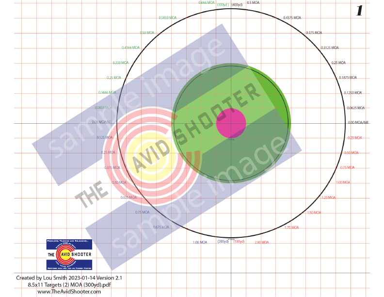 8.5x11 Targets (12) MOA — The Avid Shooter